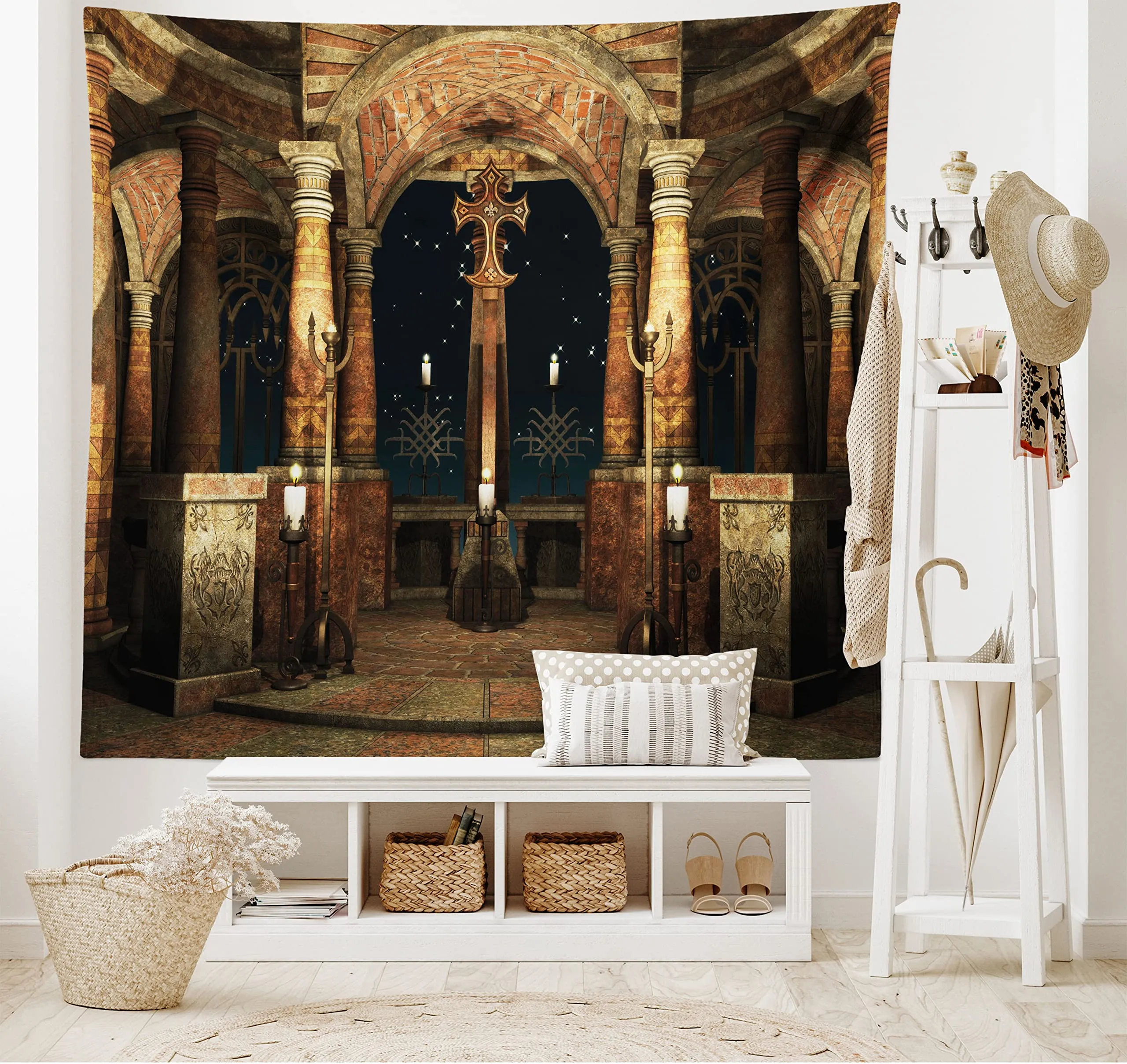 Medieval Gothic Fantasy Castle Tapestry Wall Hanging 100% Polyester ...