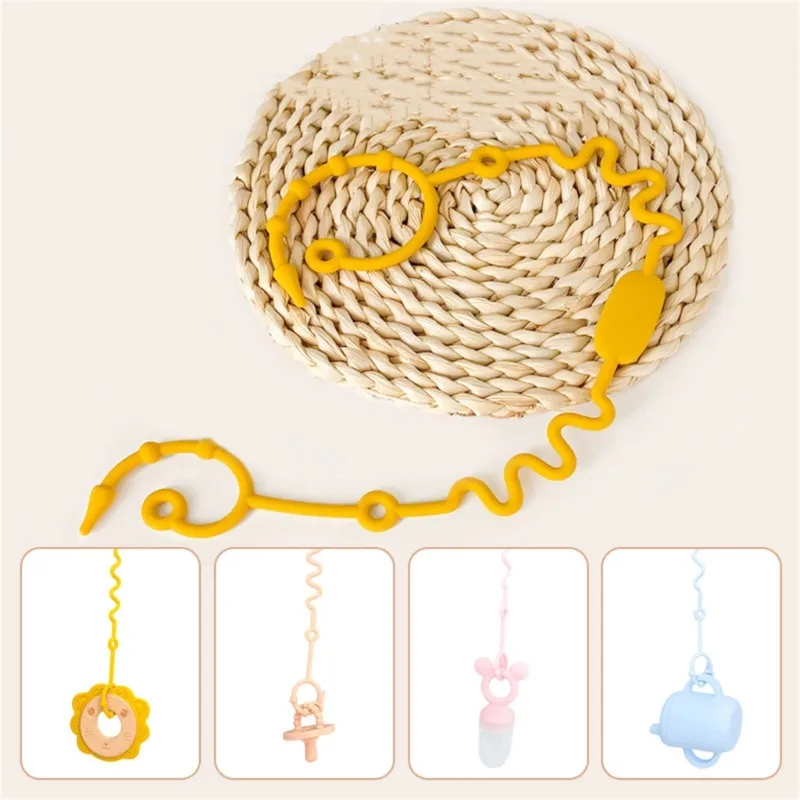 Infant Pacifier Clip Chain Silicone Teething Toy Tether Holder Baby ...