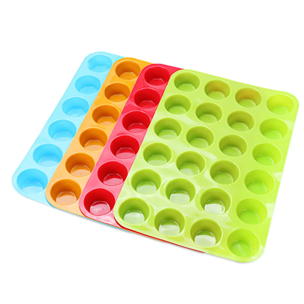Round Silicone Mold for Baking Miniature Cupcakes and Cookies Non-Stick ...