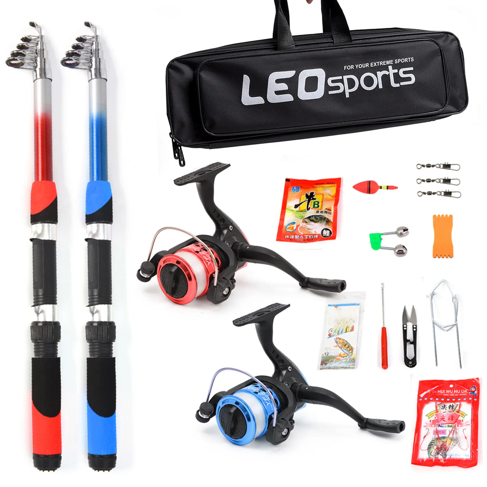 2024 Upgraded Telescopic Fishing Rods and Spinning Reels Combo Kit with ...
