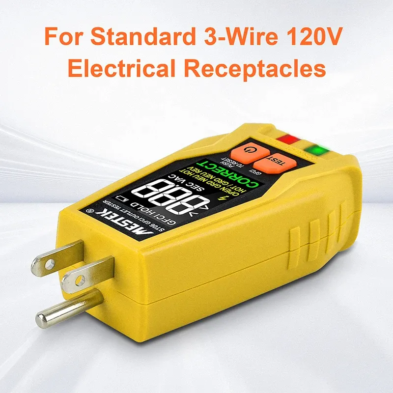 Digital GFCI Outlet Tester - Color Screen Electric Circuit Breaker ...