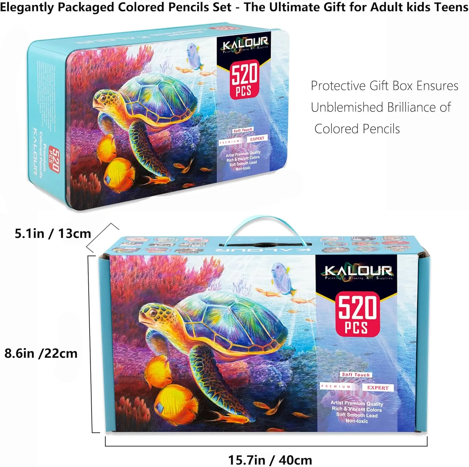 520 Premium Colored Pencils: Soft Core, Vibrant Colors for Artists ...