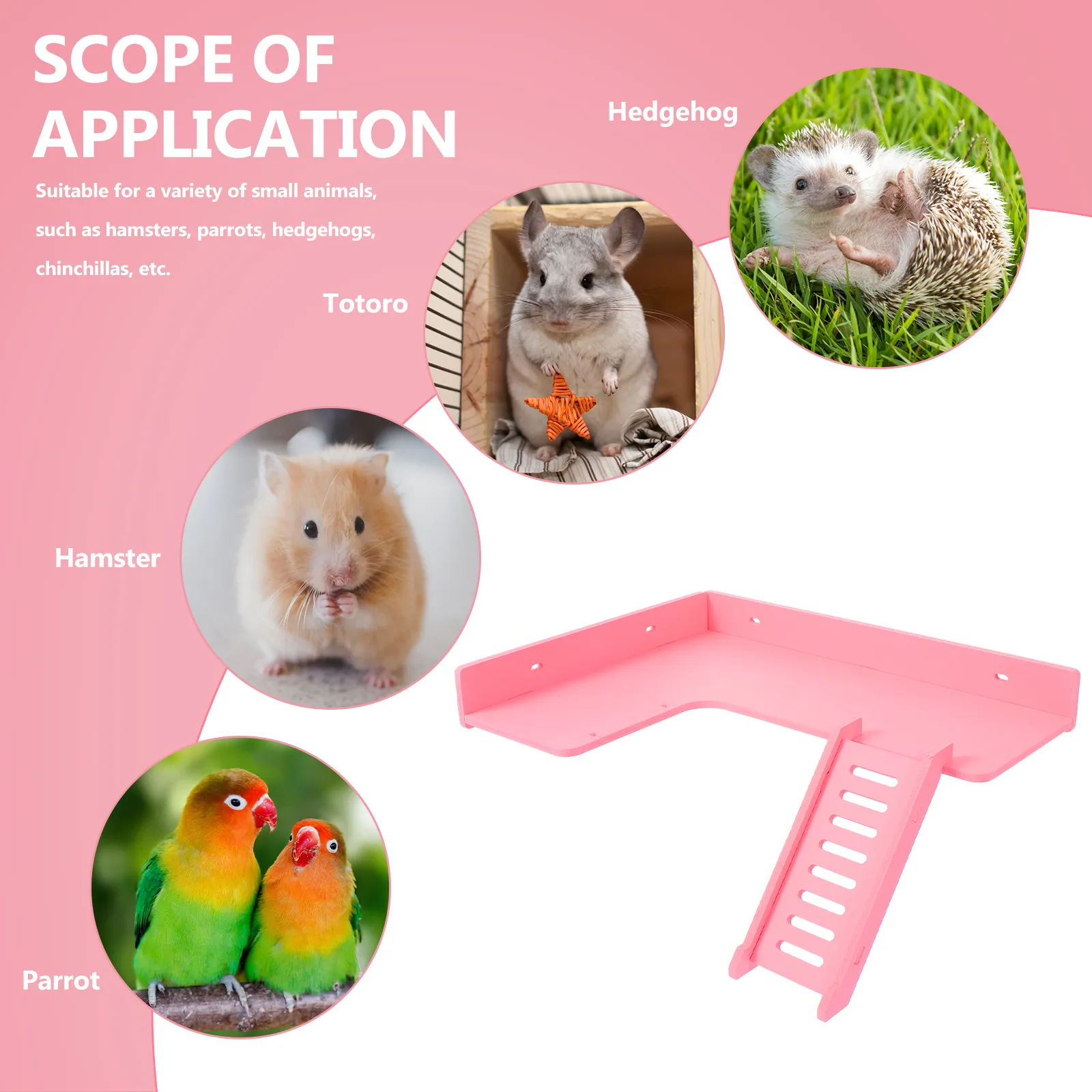 Natural Wood Gerbil Toys, Hamster Platform, Climbing Ladder, Bird Perch ...