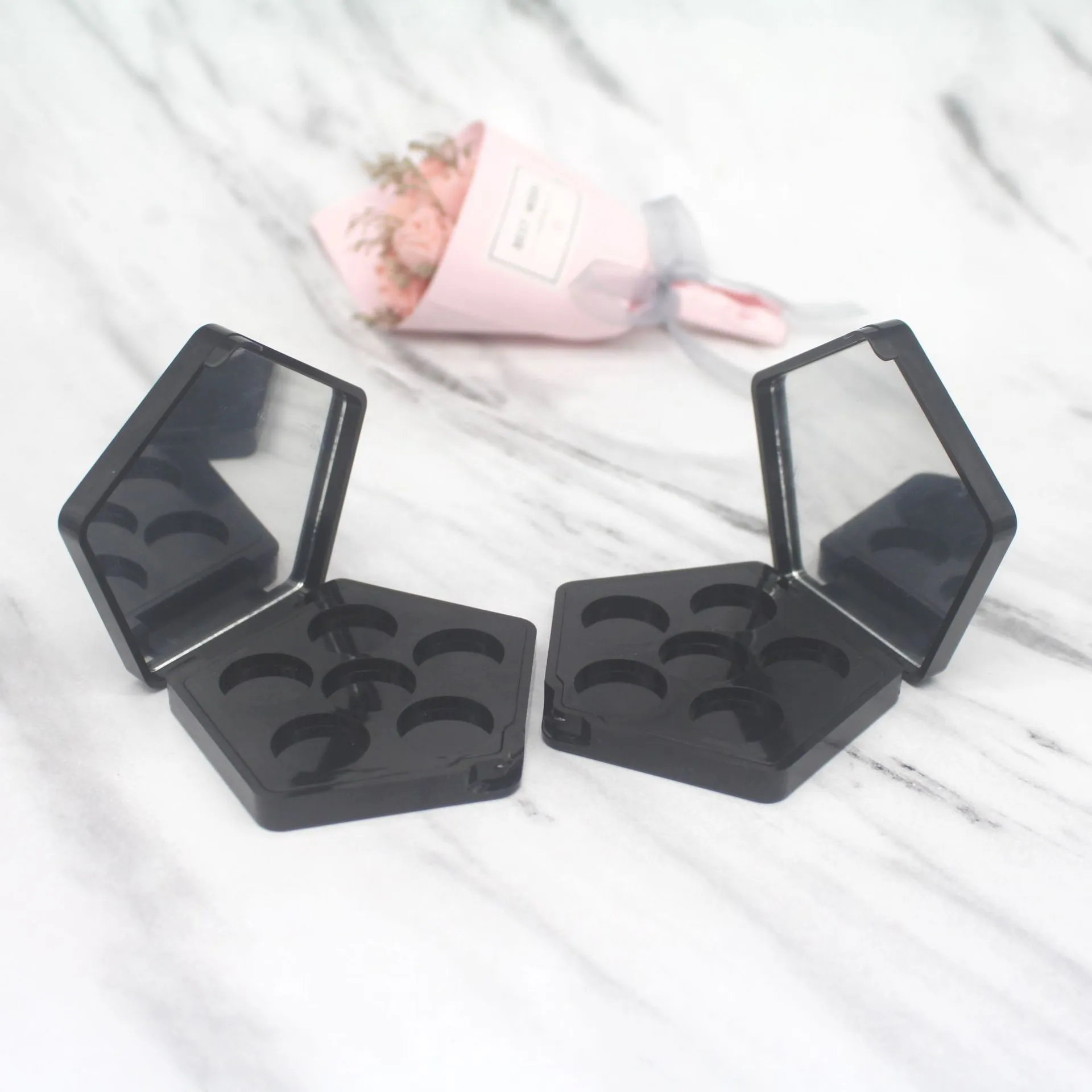 6 Grids Empty Eyeshadow Dish DIY Sample Palette Eye Makeup Packaging ...