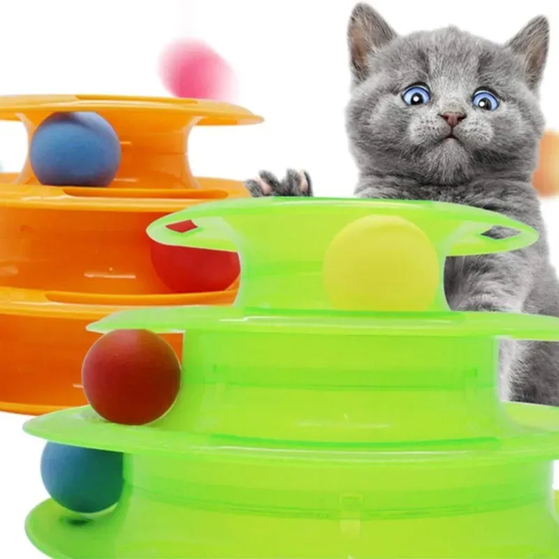 DHgate.com:Interactive Cat Toys, 3-Level Cat Tower with Tracks, Cat ...