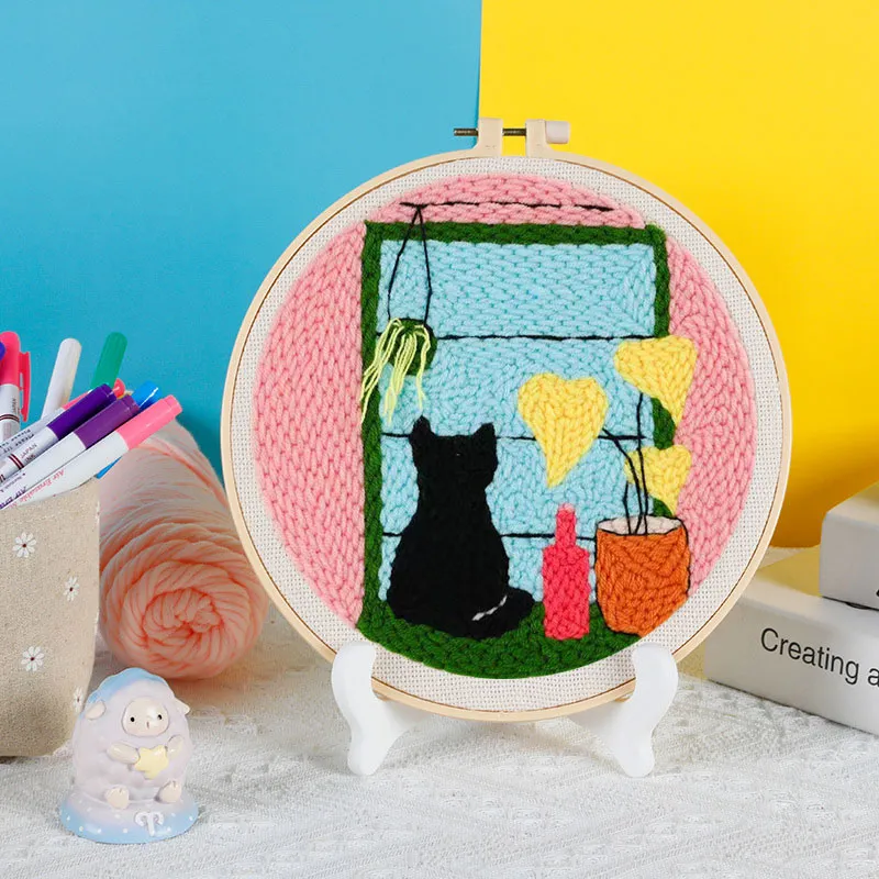 punch needle cat pattern