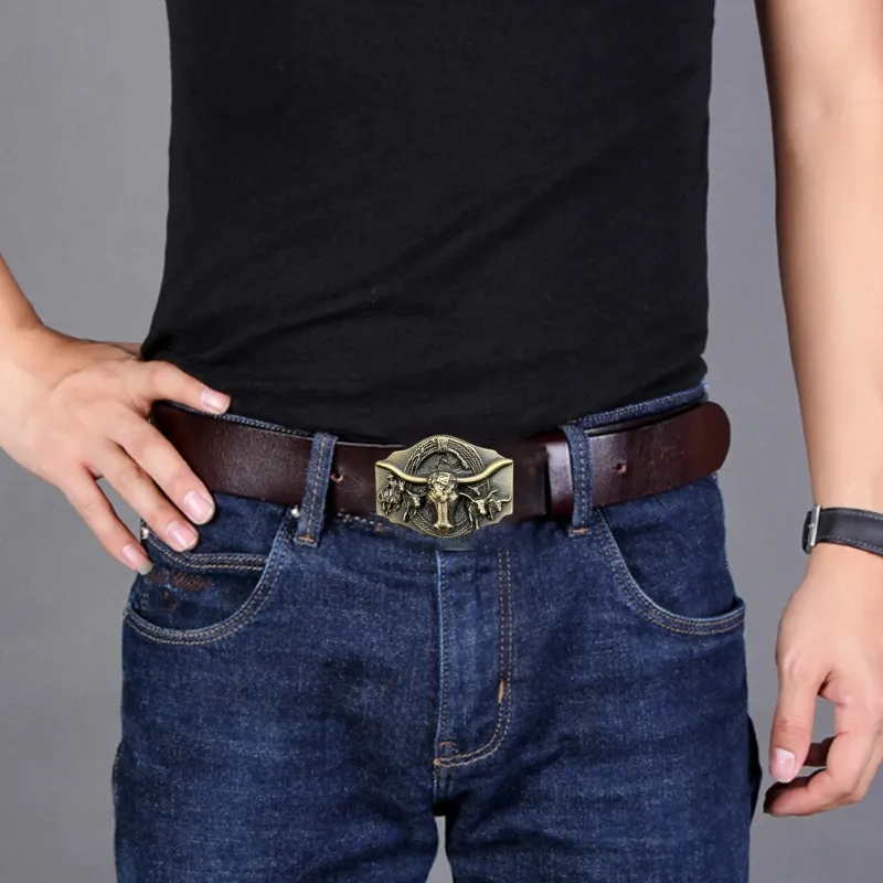 Vintage Multiple Type Engraves Pattern Belt Buckle Metal Adult ...
