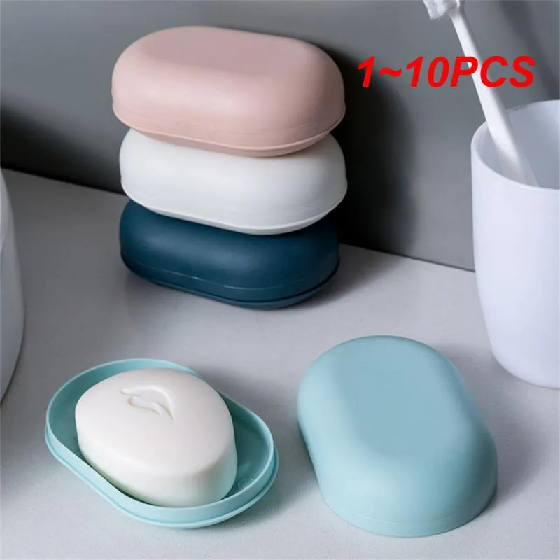 Portable Soap Box Holder Leak Proof Soap Dish Case with Lid Plastic ...
