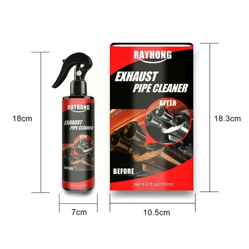 120ml Motorcycle Exhaust Pipe Cleaner with Sponge, Brush, and ...