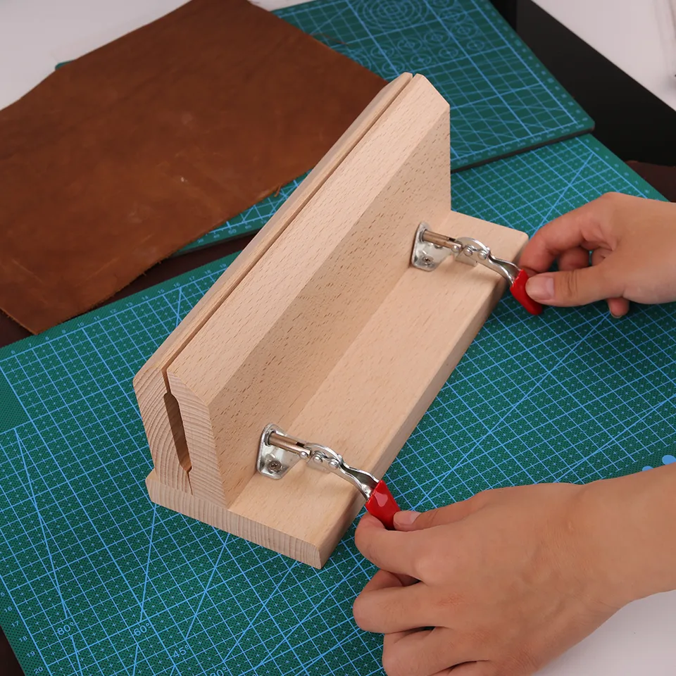 Fenrry Wooden Leather Hand Stitching Fixture Clamp for DIY Leather ...