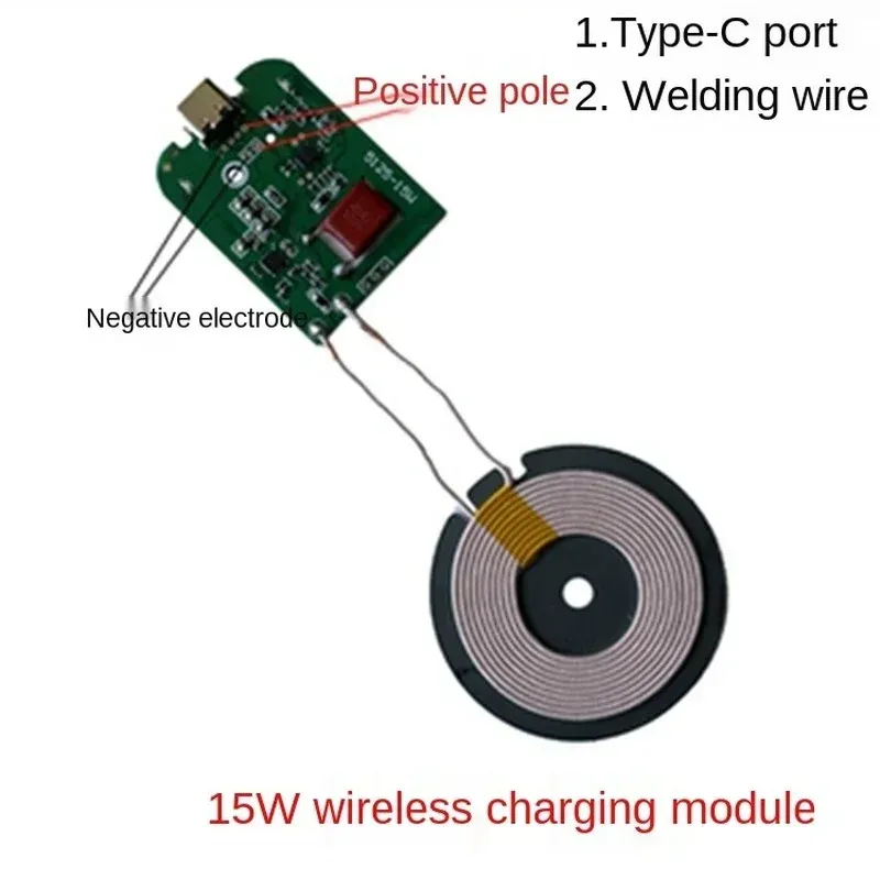 15W Qi Wireless Charging Transmitter Module USB Type C, 5V/12V, For Car ...