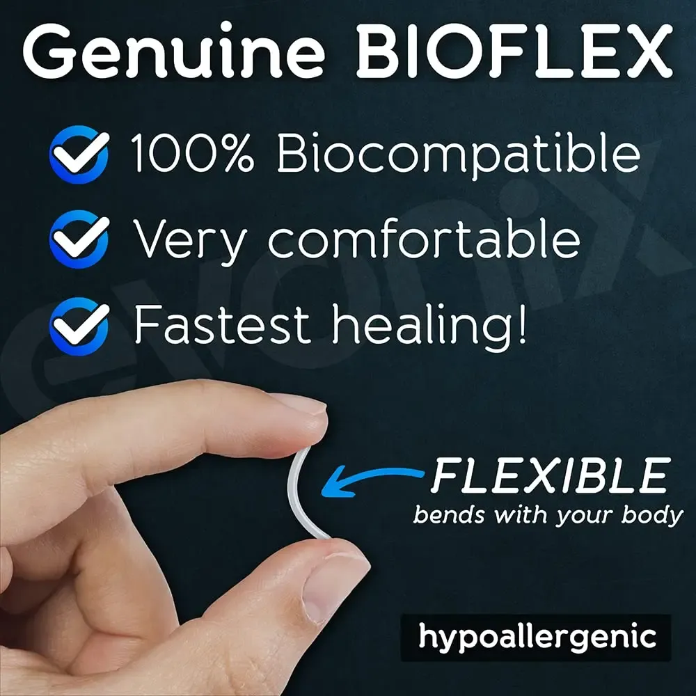 16G Clear BioFlex Lip Labret permanent retainer for Belly Piercing ...