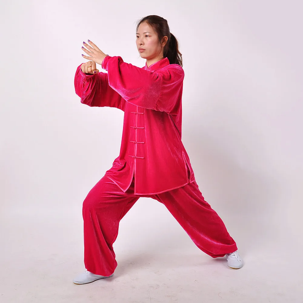 Velour Tai Chi Suit Chinese Style Kung Fu Martial Arts Uniform Jacket ...