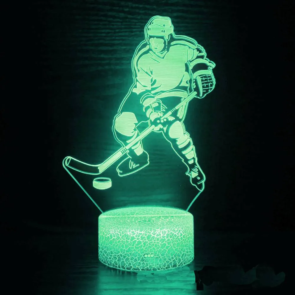 Hockey LED Night Light for Kids Room | USB Desk Table Lamp Acrylic ...