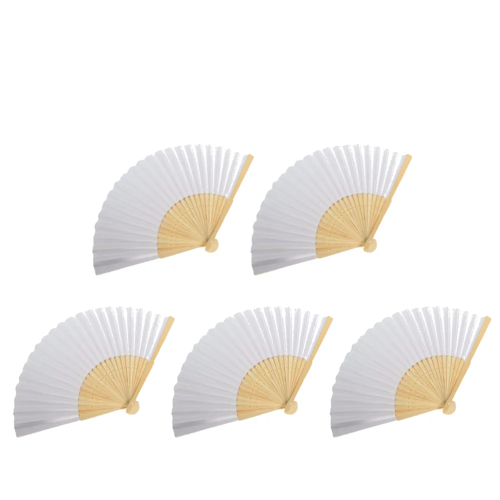 Personalized Folding Hand Fans White Paper Fans For DIY Art ...