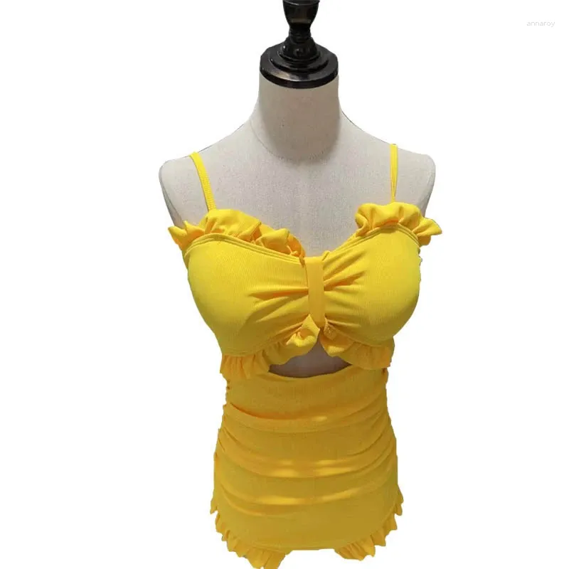 Women's Backless Ruffle One Piece Swimsuit Sexy Solid Black Lingerie ...