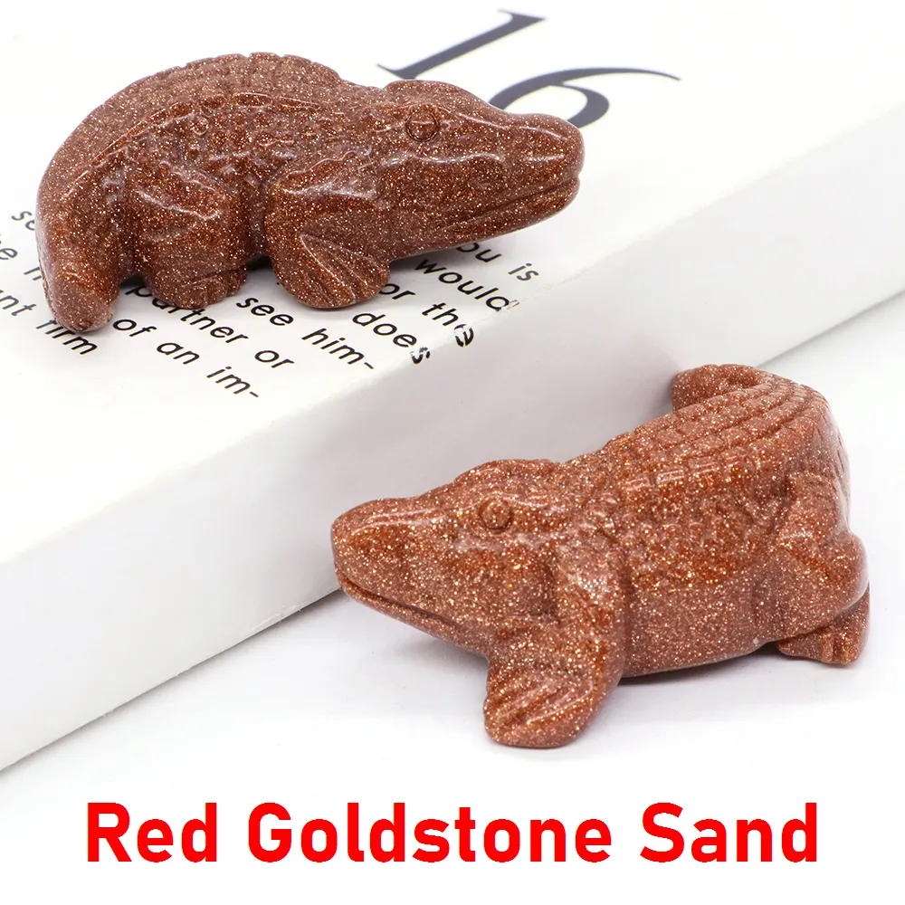 Handmade Natural Stone Crocodile Statue - Miniature Animal animal ...