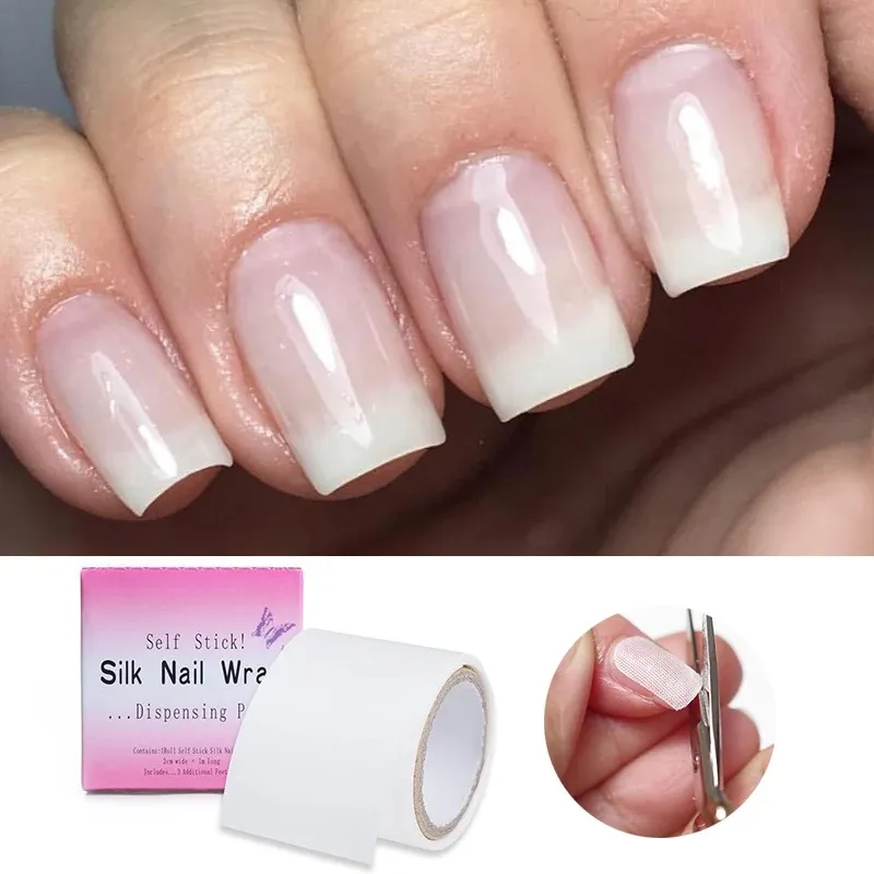 Silky White UV Gel Acrylic Nail Protectors: Fiberglass Adhesive Wraps ...