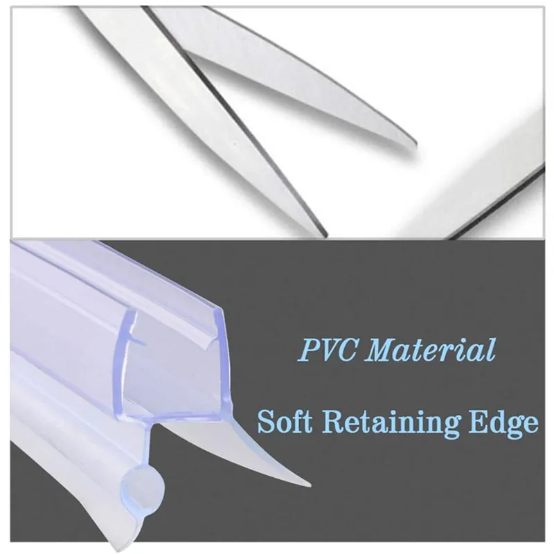 Glue-free PVC door shower seal Strips for 4-6mm Glass Doors ...
