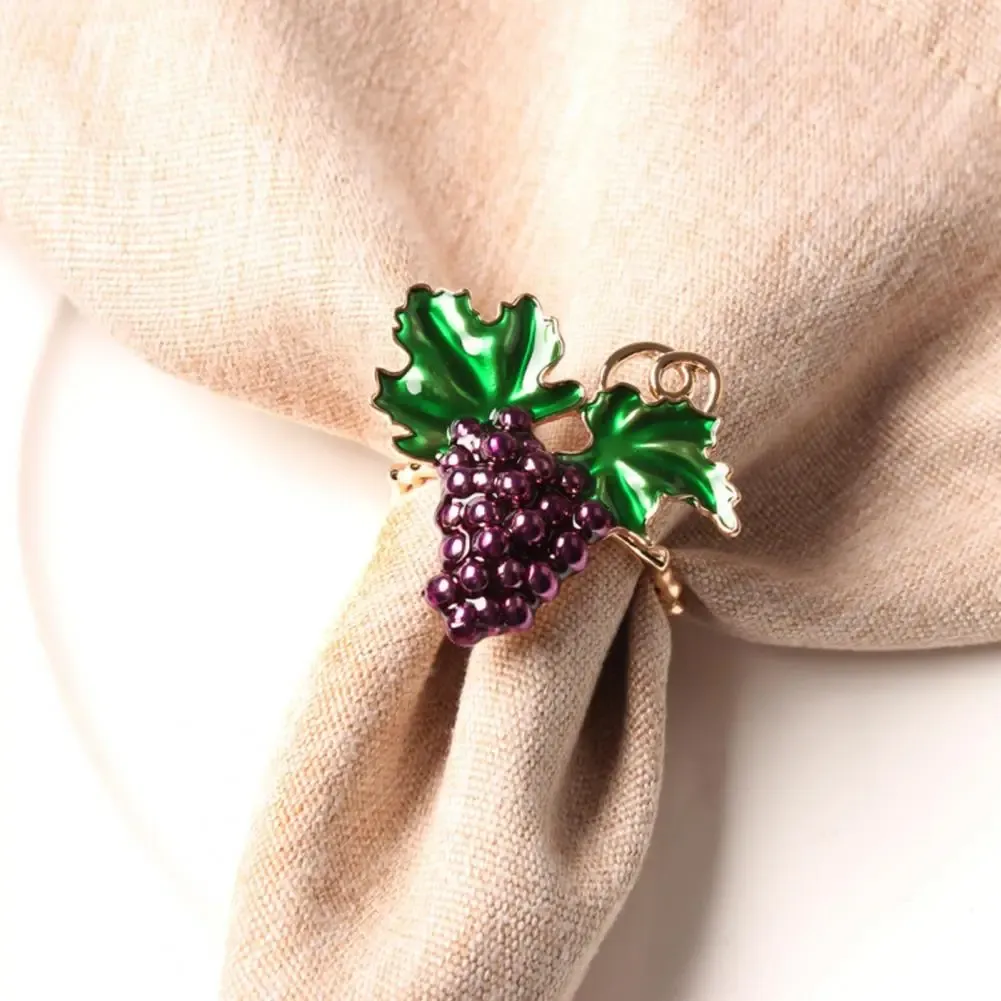 Refreshing Purple Grape Napkin Rings Set of 2, Durable Metal Napkin ...