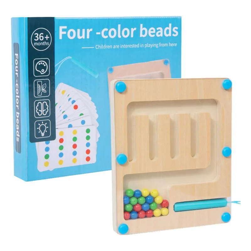 Magnetic Building Blocks Toys: Wooden Maze Board With Magnetic Balls A ...