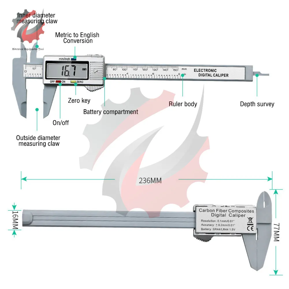 Digital Vernier vernier caliper LCD Electronic Altimeter Micrometer ...