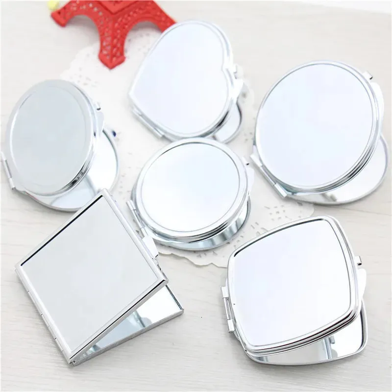 DSHOU236 Portable Stainless Steel Makeup Mirror: Double-Sided Compact ...