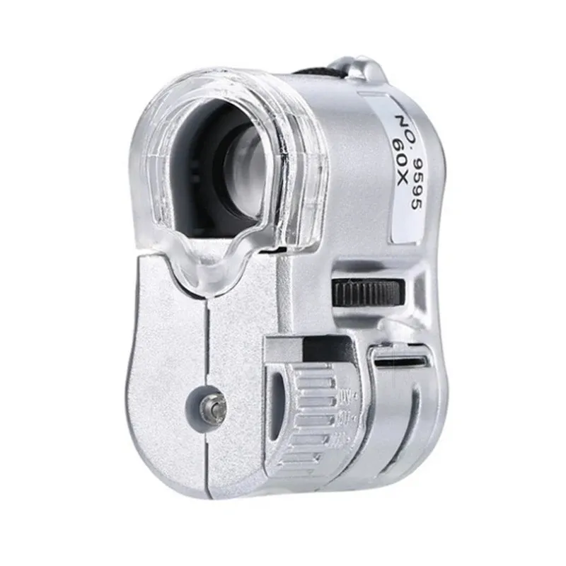 60X Mini Microscope - Portable LED Handheld Magnifier for Currency ...