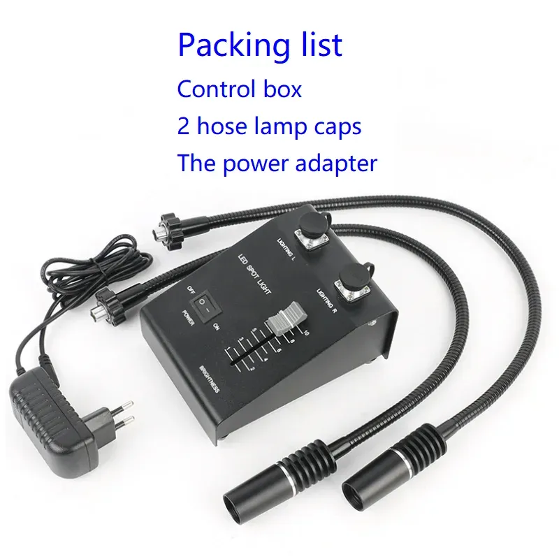 2024 Trinocular LED Microscope Light Source, Dual Goose-neck Fiber ...