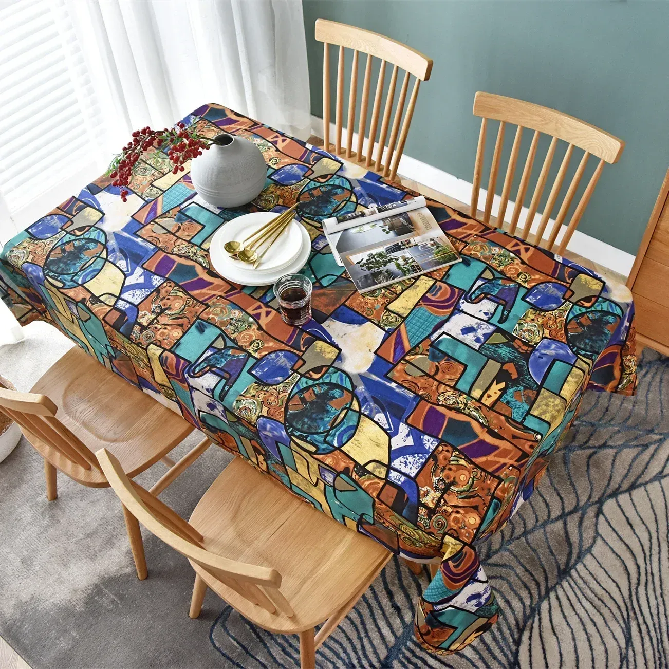 Cloditerranean Cafe Printing Tablecloth Mantel De Mesa Comedor Durable ...