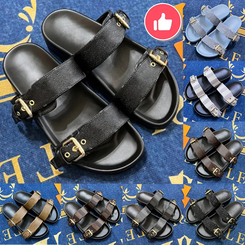 Designer Slide Sandals Womens, Comfortable Double Buckle Slide Sandals ...