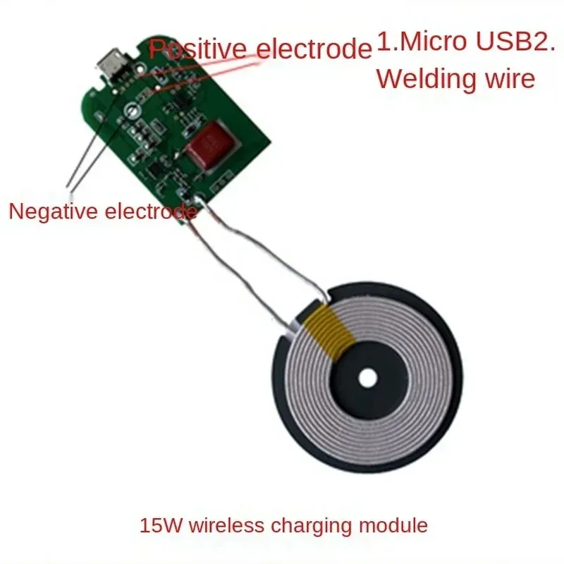 15W Qi Wireless Charging Transmitter Module USB Type C, 5V/12V, For Car ...