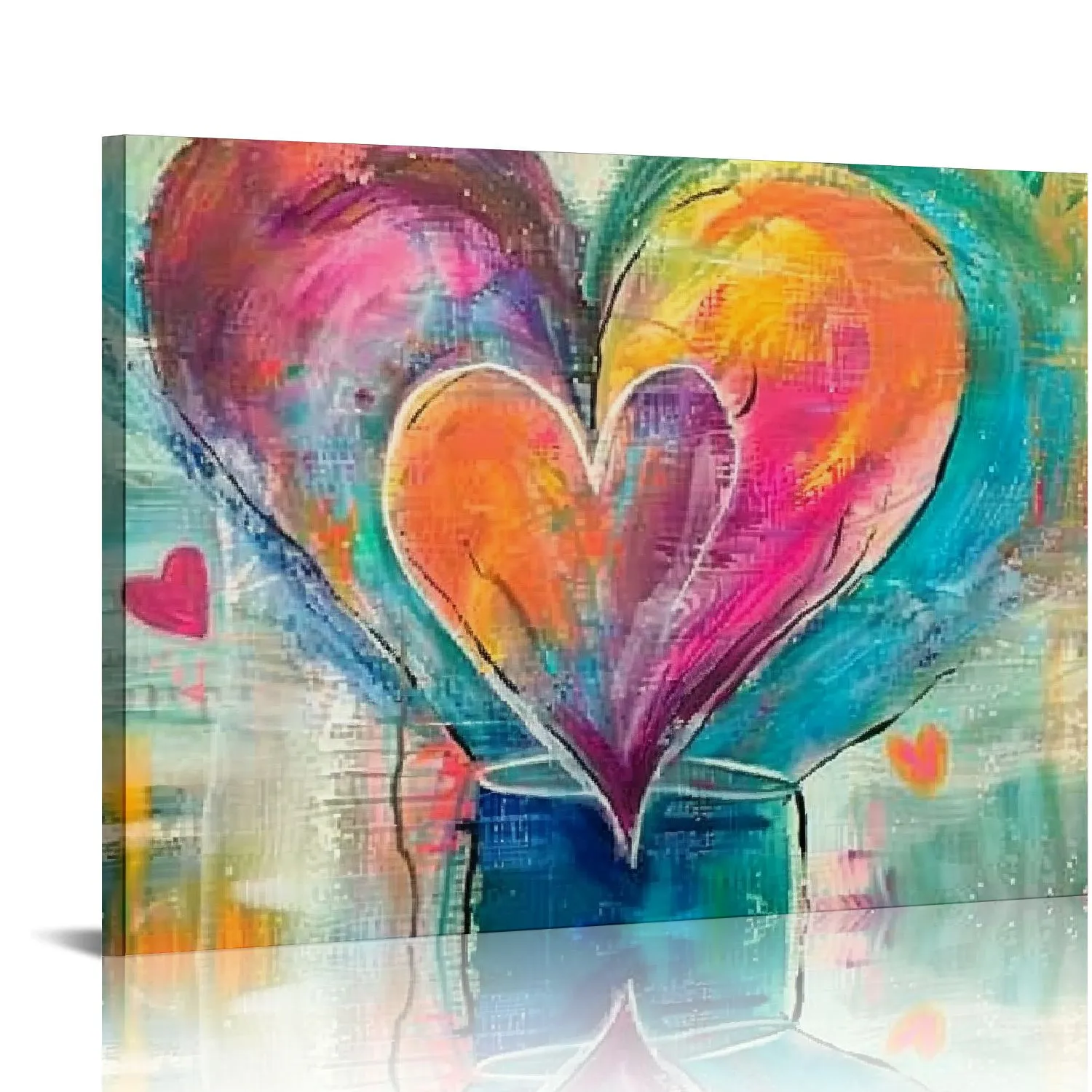 Heart Paintings On Canvas Heart Art Projects Abstract Painted Hearts
