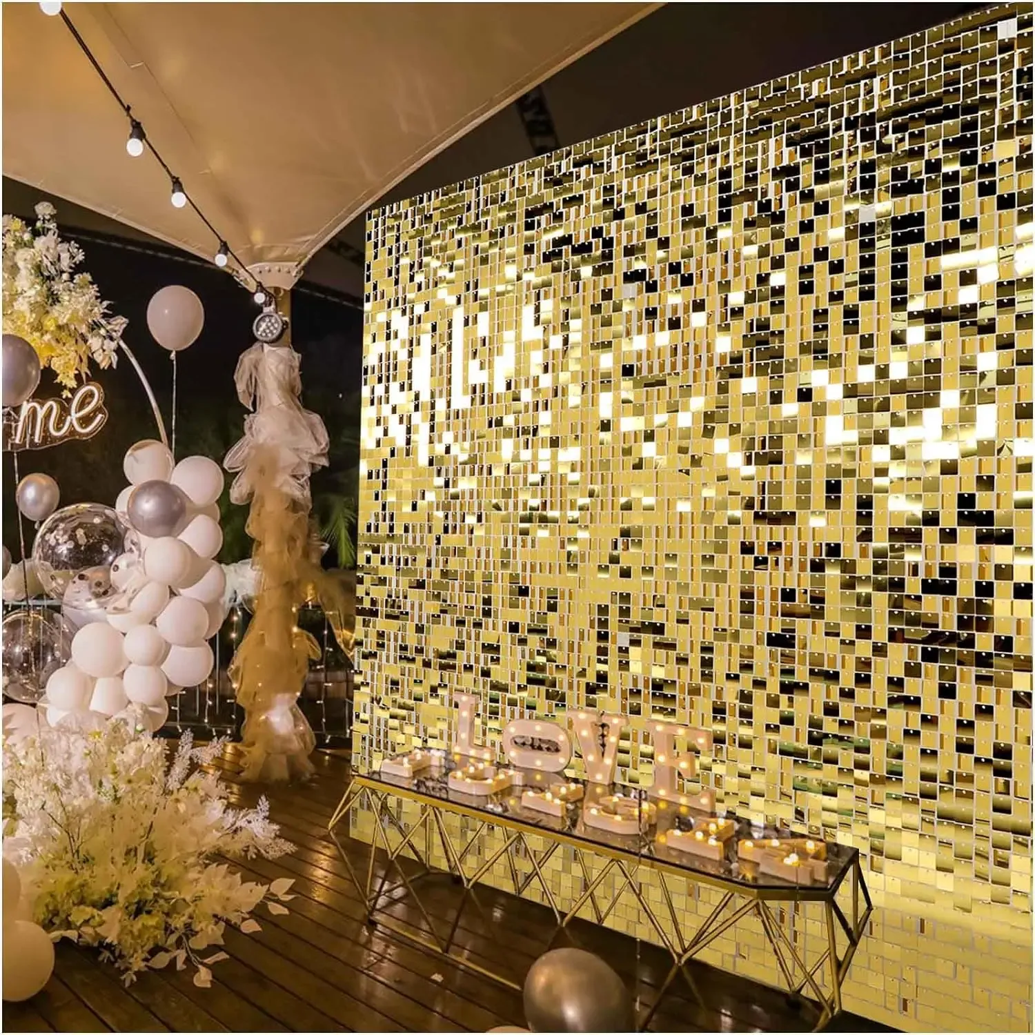 gold sequin backdrop