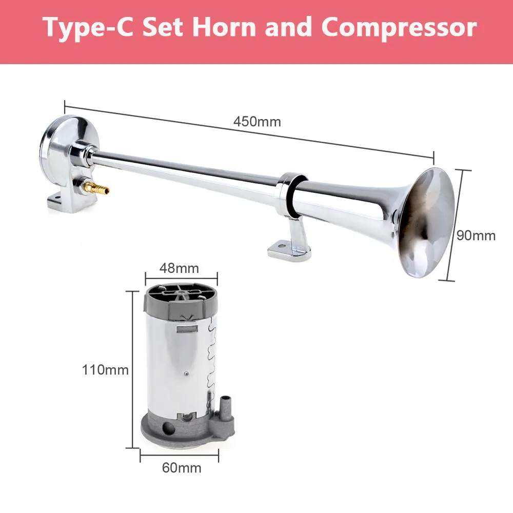 DHgate.com:Super Loud 150dB Air Horn Compressor Set - 17 Inch Single ...