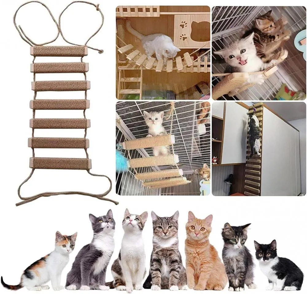 Cat Climbing Tree Wall Mounted, Cat Tree Scratching Post With Wood ...