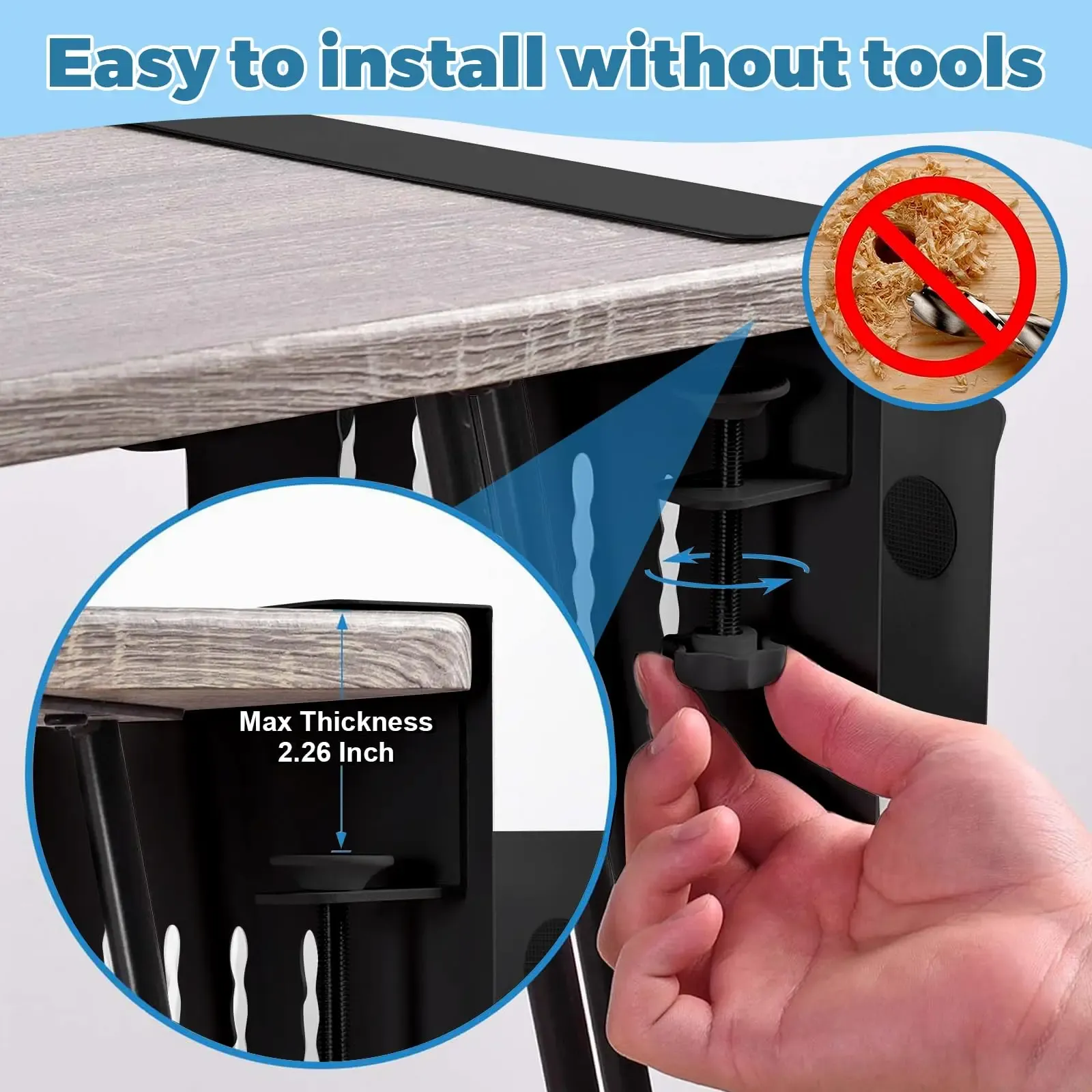 No Drill Under Desk Cable Management Tray Wire Management Tray Clamp ...