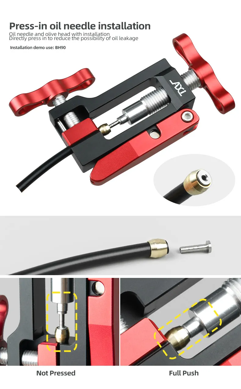Pro Bike Brake Hydraulic Hose Oil Needle Insert Tool Kit for MTB Road Bike Cable Pliers Olive ...