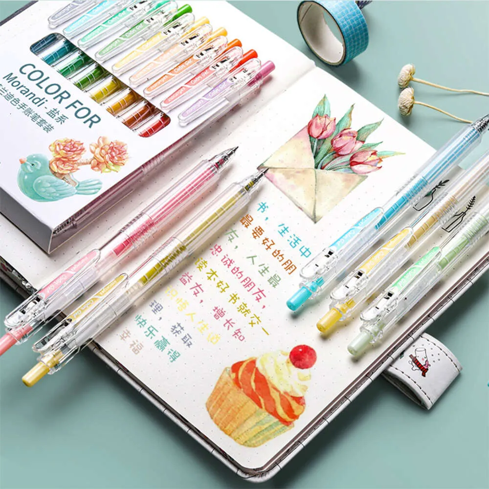 DHgate.com:18-Piece Aesthetic Gel Pen Set: Vivid Morandi Colors for ...