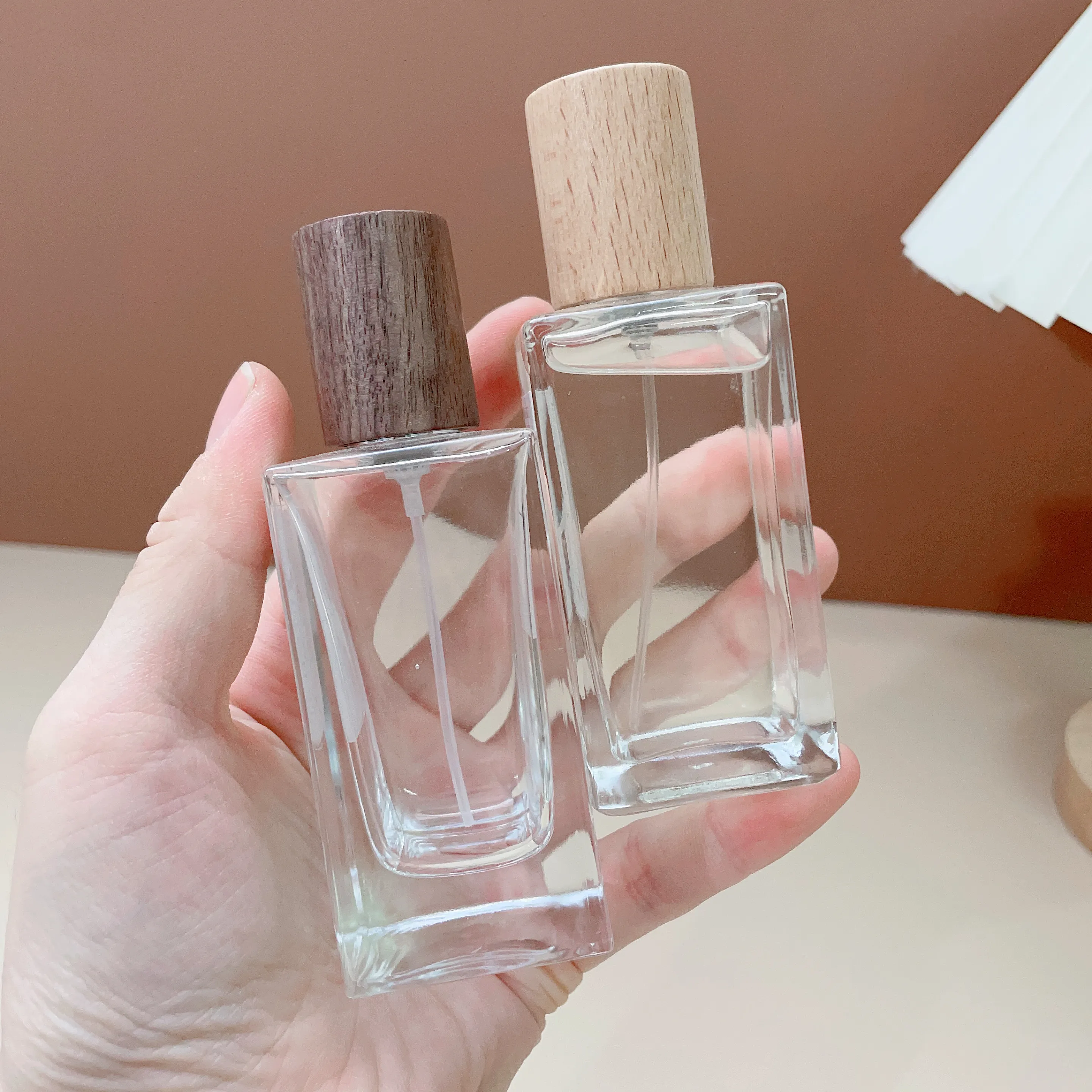 Travel Size Perfume Bottles: 50ml Square Glass Fine Mist Atomizer With ...