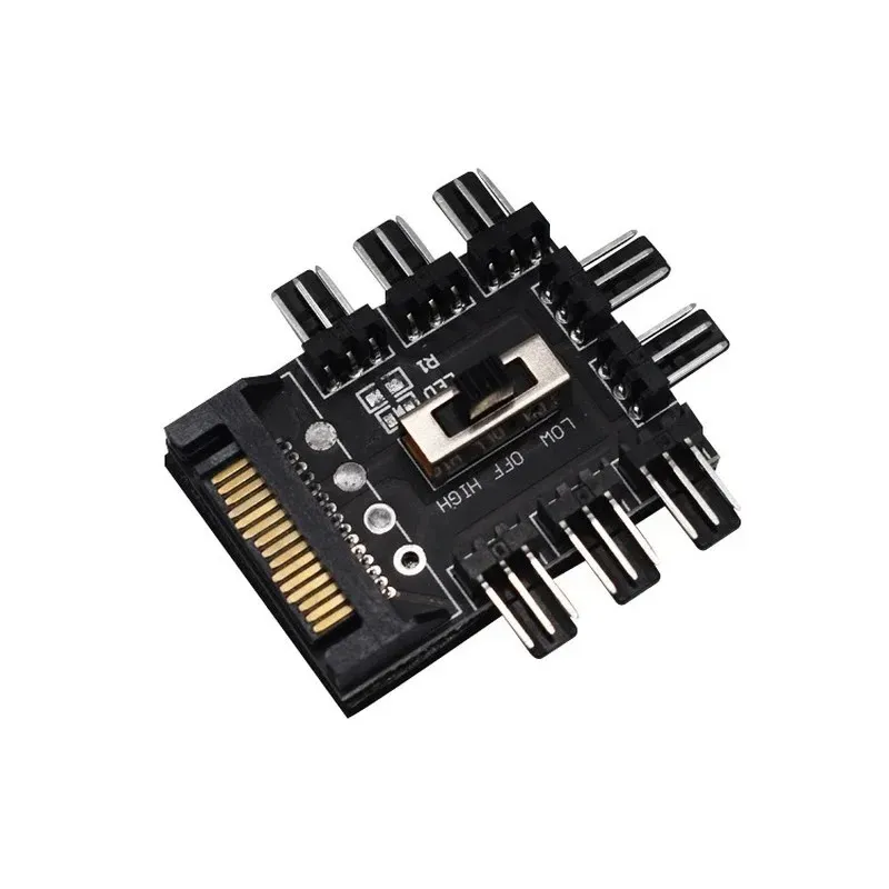 NEW 1 To 8 Way Splitter Cooler Cooling Fan Hub 3pin 12V Power Socket ...