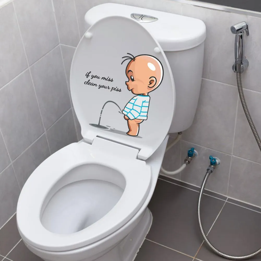 Eco Friendly Useful Child Pee Toilet Decal PVC Toilet Sticker Creative ...