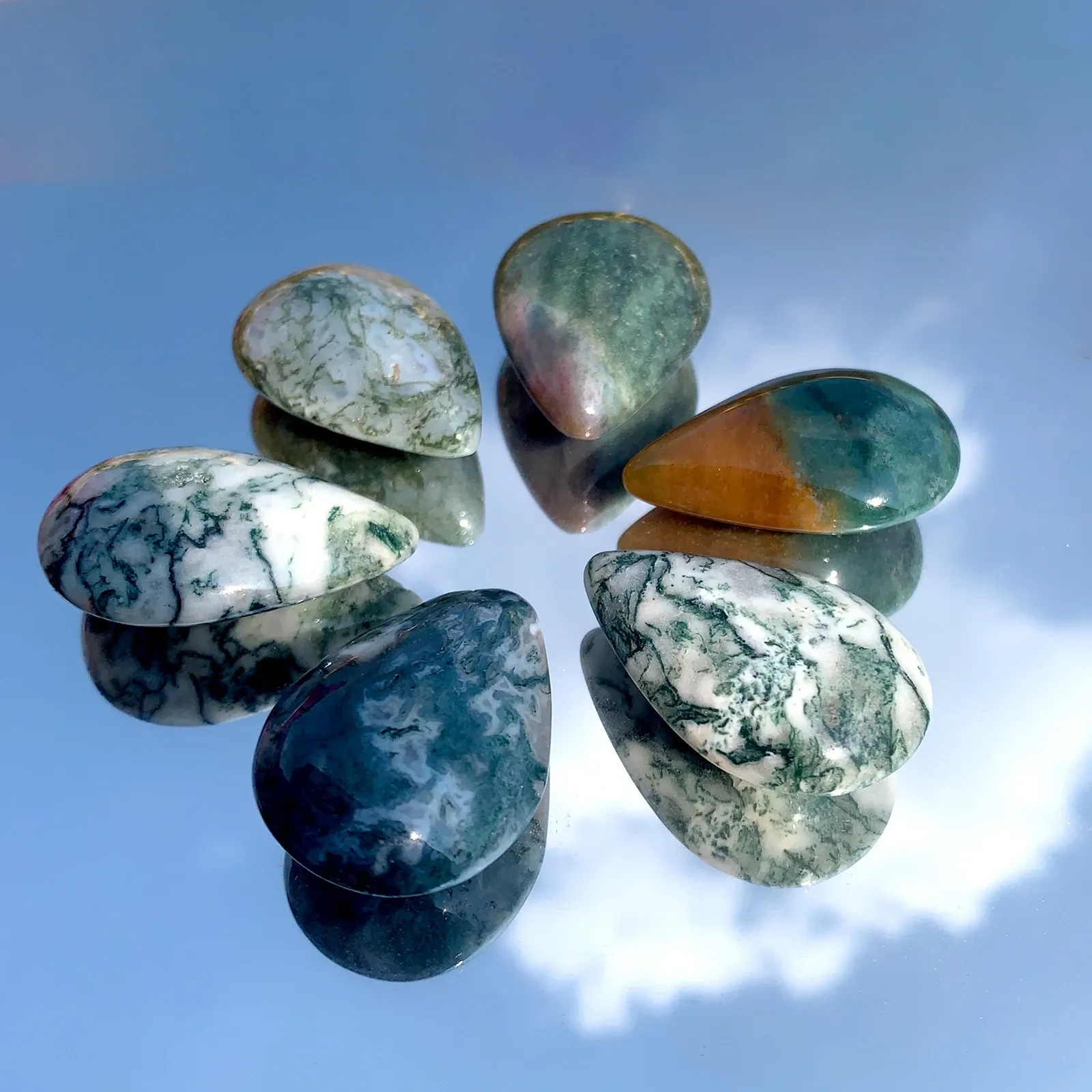 green agate crystals