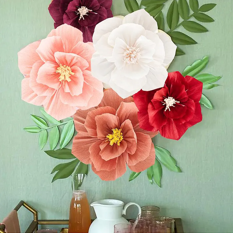 Giant DIY Crepe Paper Flowers Backdrop - Wedding, Birthday, Party Decor ...