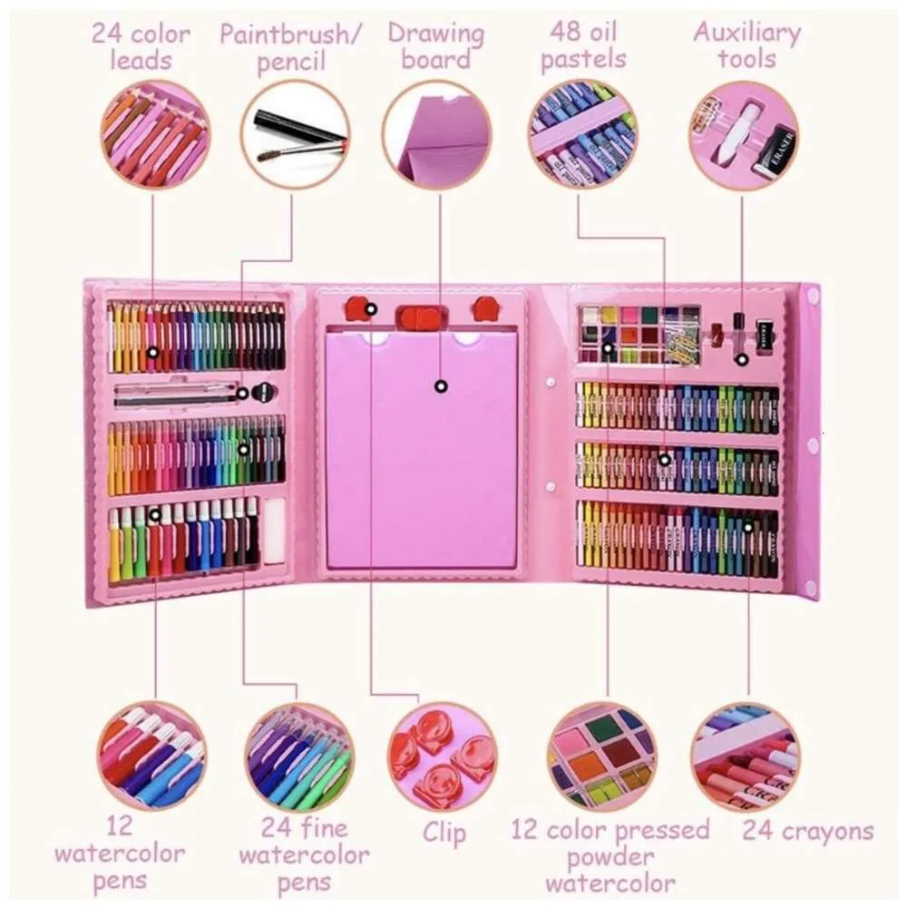 168/Art Set: Watercolors, Pens, Crayons, & More for Kids' Drawing ...