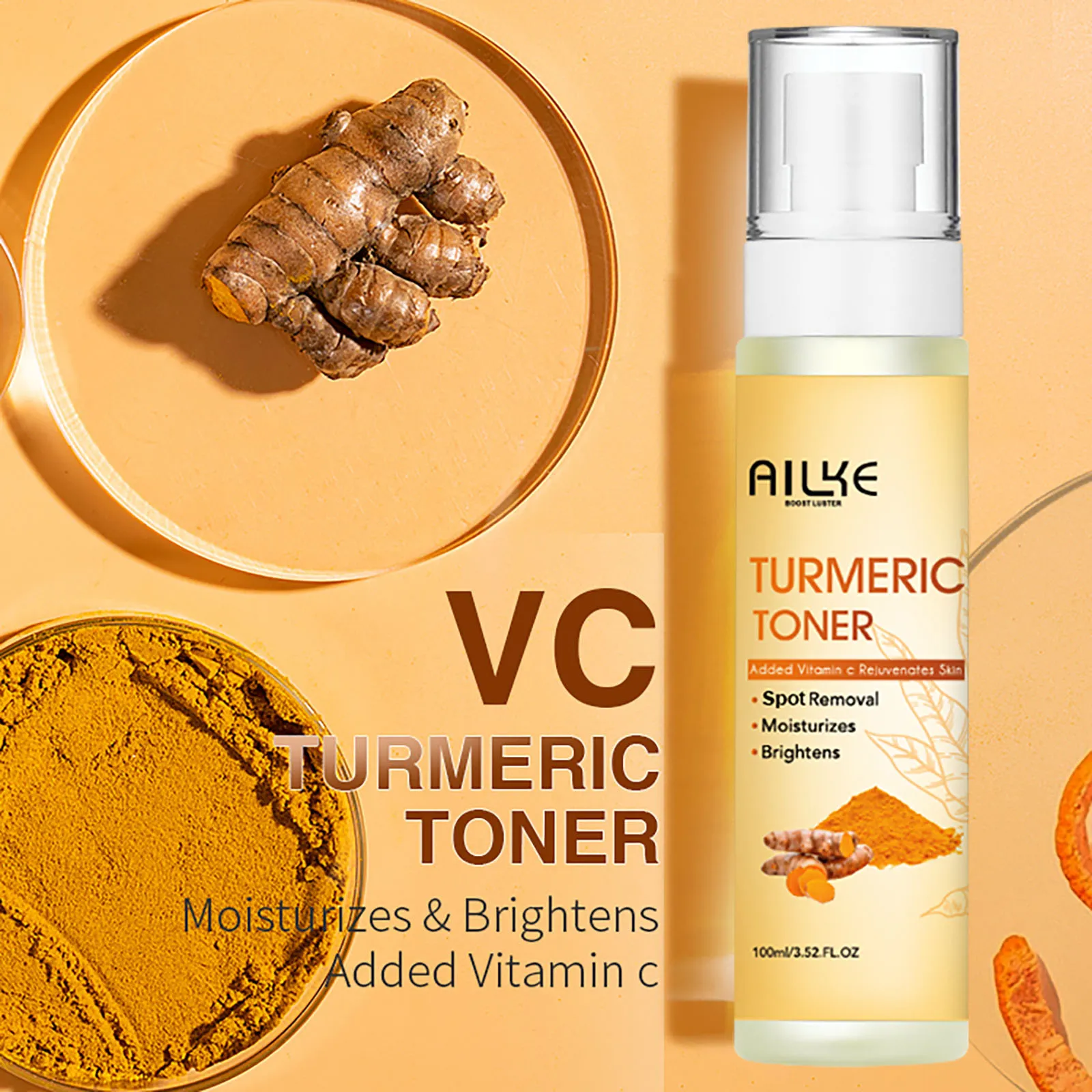 AILKE Turmeric Vitamin C Skin Care Set Brightening, Deep Cleansing ...