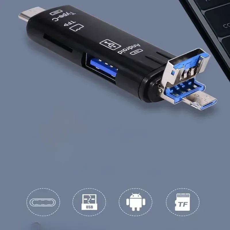 5 in 1 Multifunction USB 2.0 Type-C USB Micro USB TF SD Memory Card ...