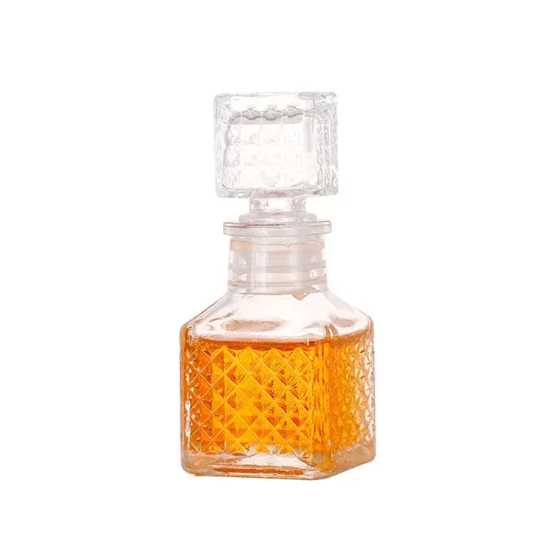 50ML Small Whiskey Decanter with Airtight Stopper Glass Liquor Bottle ...
