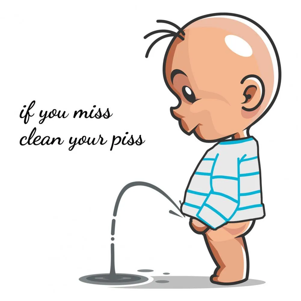 peeing kid decal