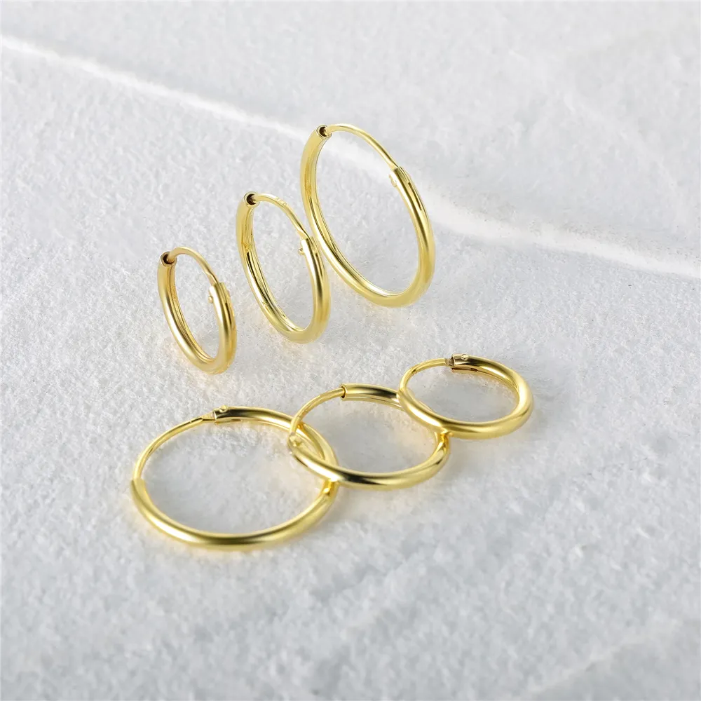 CANNER 12/14/16/18mm 925 Sterling Silver Smooth Circle Round Hoop ...